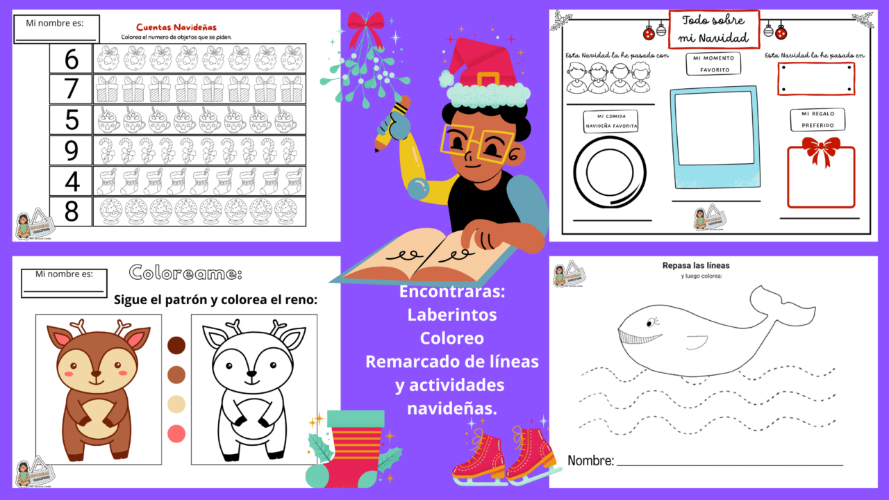 Cuadernillo de Actividades Navideñas para Niños de Preescolar