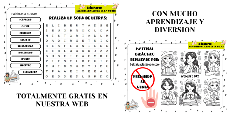 Dia Internacional de la Mujer. Cuadernillo de Actividades.